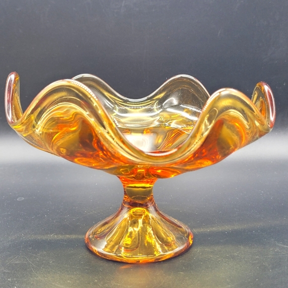 Viking | Dining | Vintage Viking Epic Glass Amber 6 Petal Footed ...